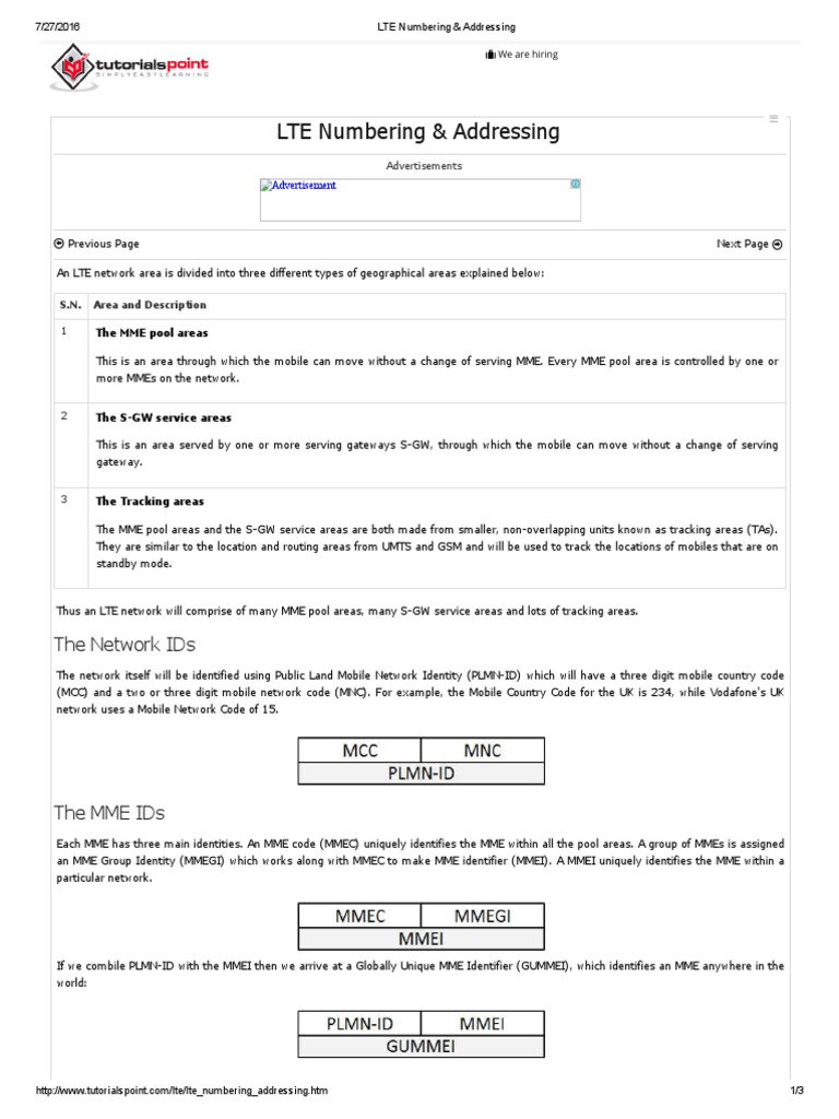 LTE Numbering & Addressing | PDF | Networks | Mobile Telecommunications
