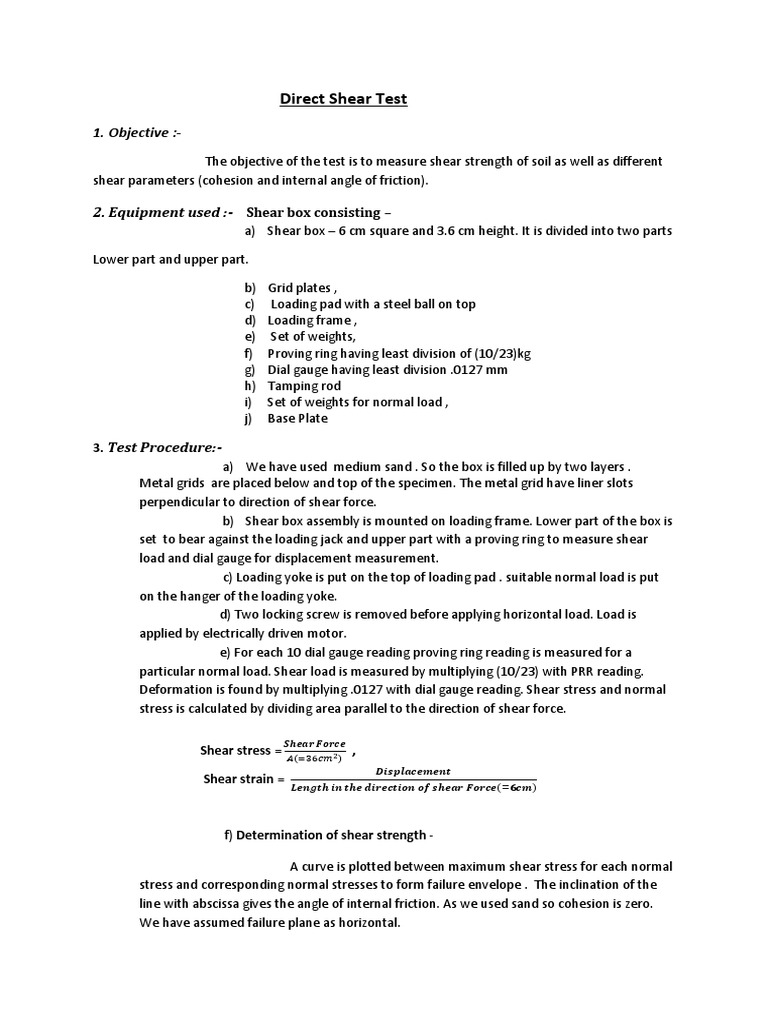 Direct Shear Test | PDF | Young's Modulus | Shear Stress