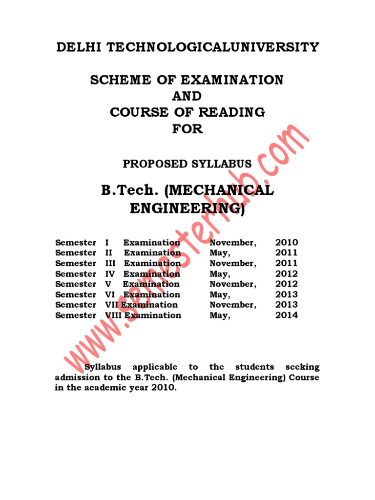 B.Tech Mechanical Engineering Syllabus | PDF | Business