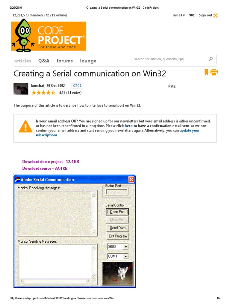 Creating A Serial Communication On Win32 | PDF | Pointer (Computer ...