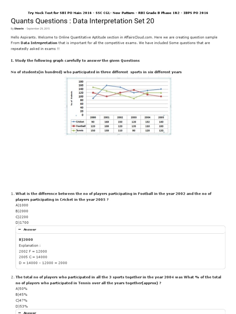 Quants Questions: Data Interpretation Set 20 | PDF | Evaluation Methods