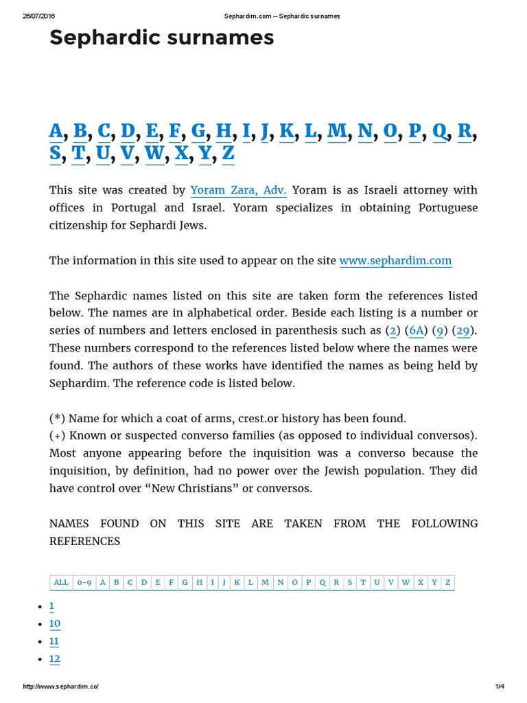 Sephardic Surnames