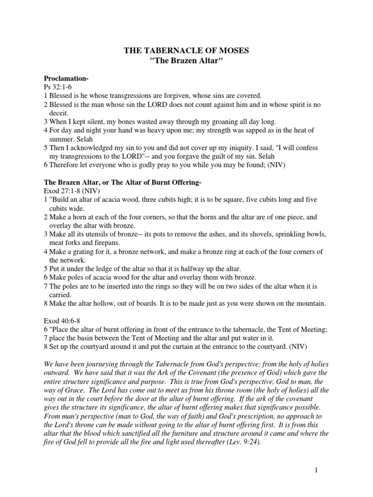 The Brazen Altar | PDF | Sacrifice | Sin