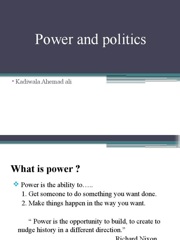 organisational Power and Politics | Power (Social And Political ...