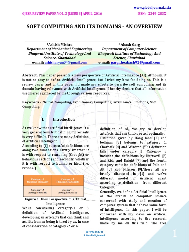 Soft Computing and Its Domains - An Overview | Download Free PDF ...