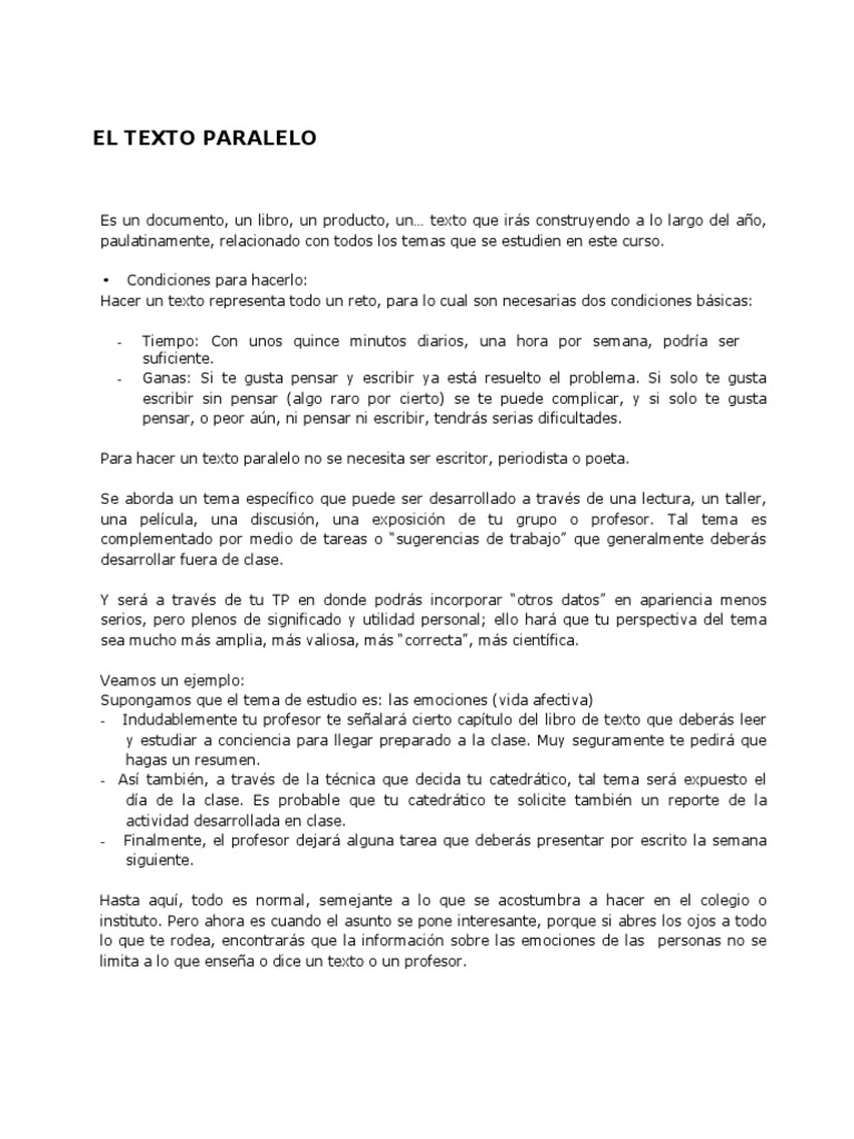 Texto Paralelo | PDF | Libros | Conocimiento