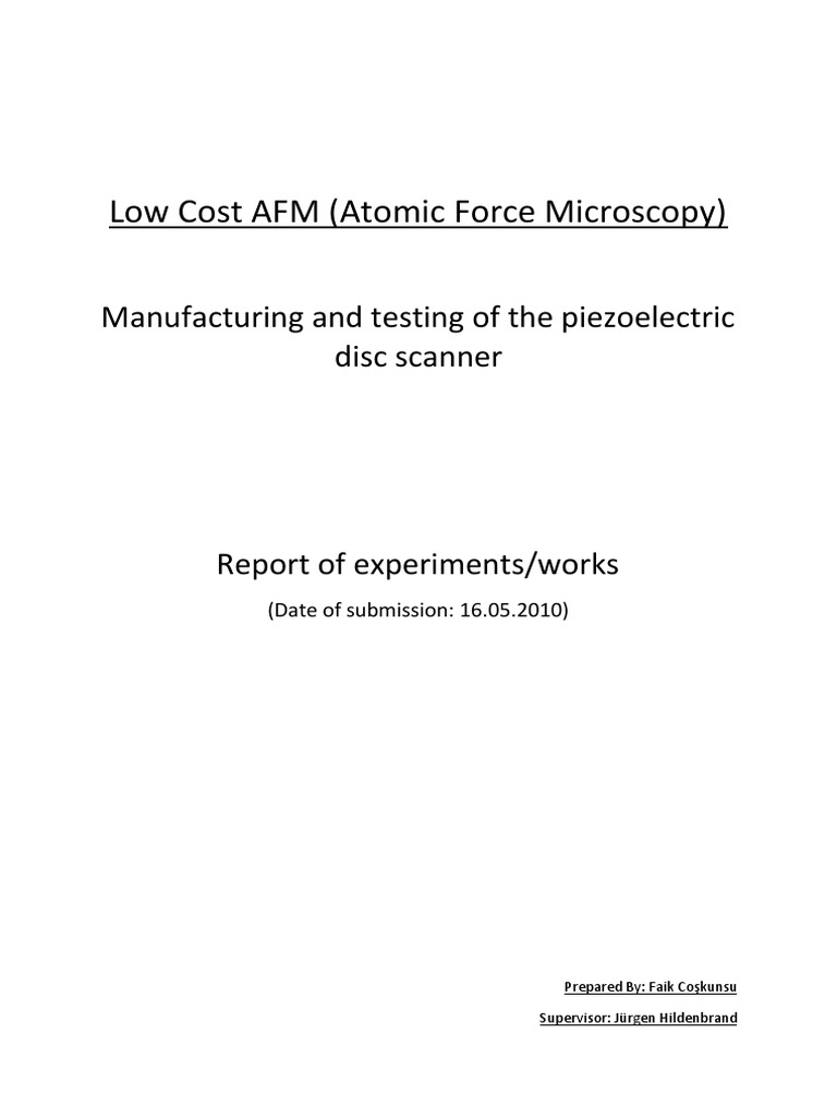 Low Cost AFM Piezo Busser | PDF | Atomic Force Microscopy ...