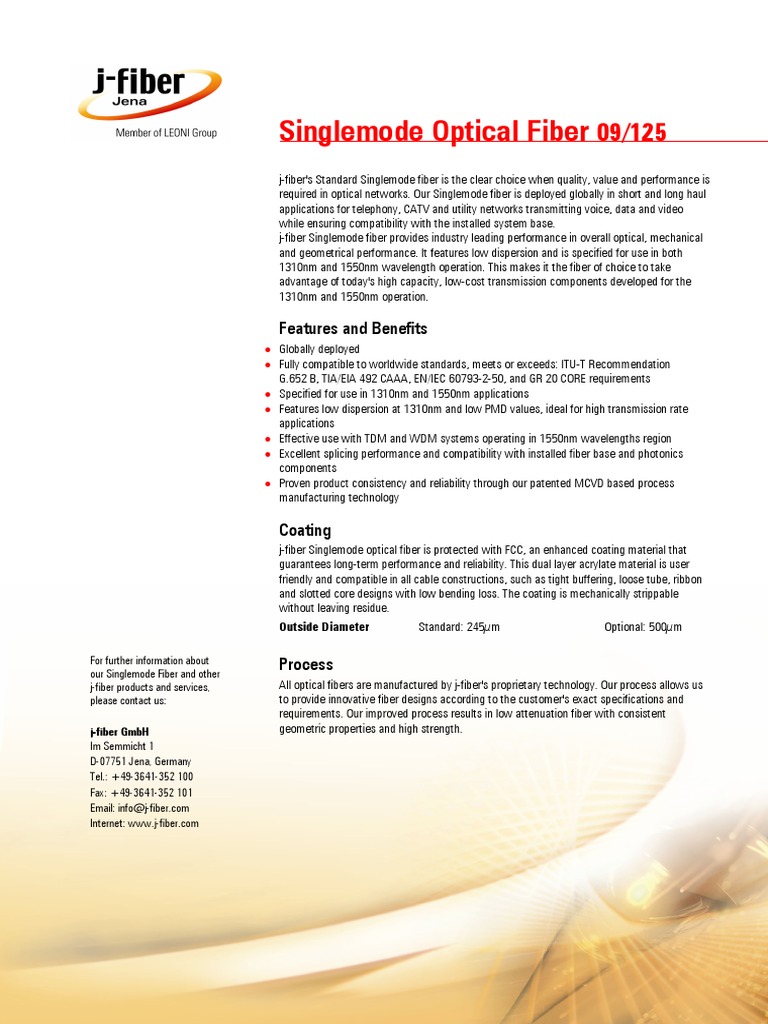Parameter Kabel Fiber Optik | PDF | Optical Fiber | Attenuation