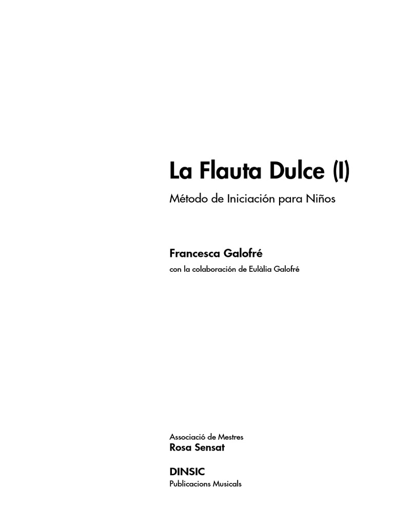 La Flauta Dulce 1 Metodo de Iniciacion | PDF | Flauta | Grabadora ...