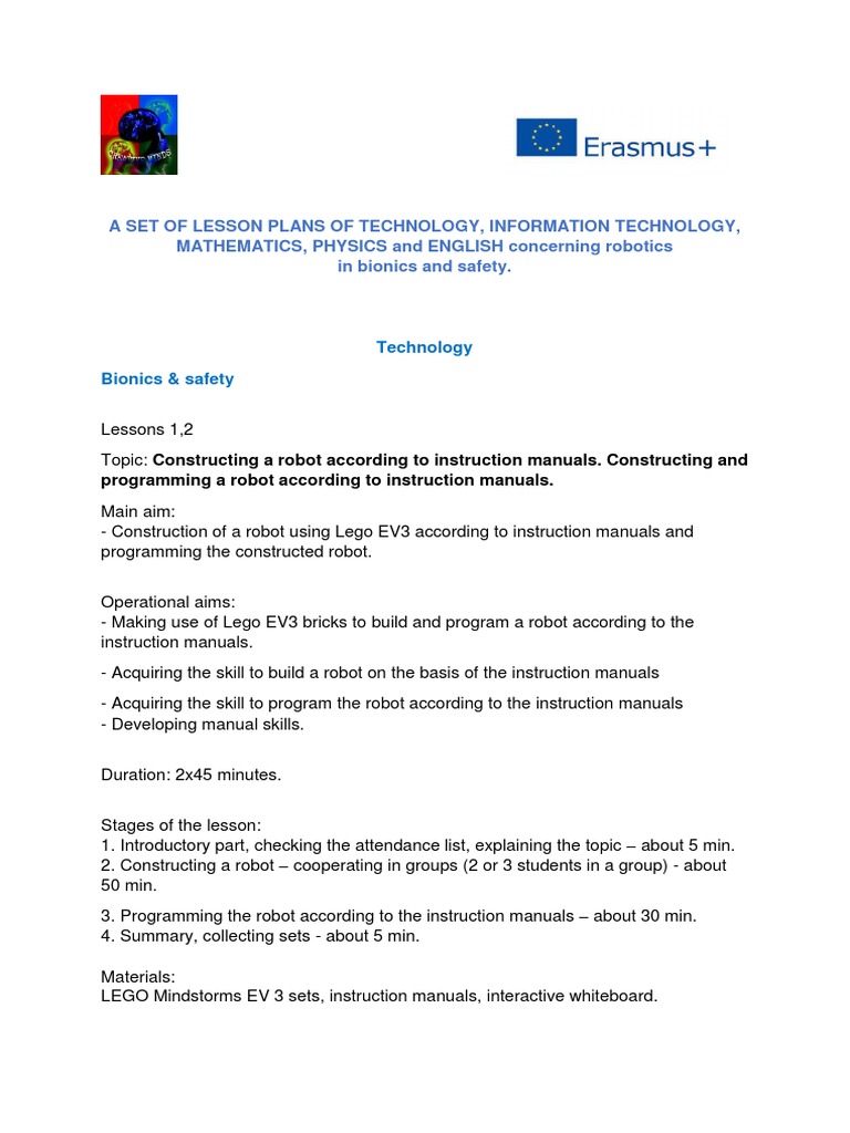 Lesson Plans Robotics | PDF | Lever | Cipher