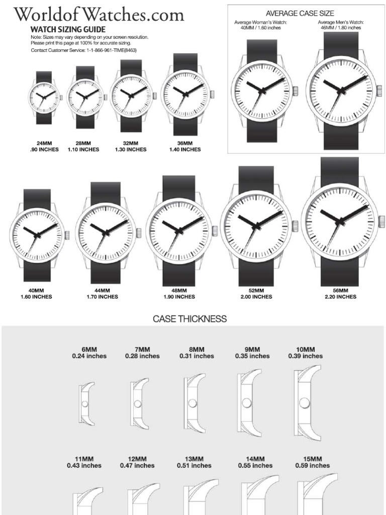 Wow Watch Sizing Guide PDF | PDF