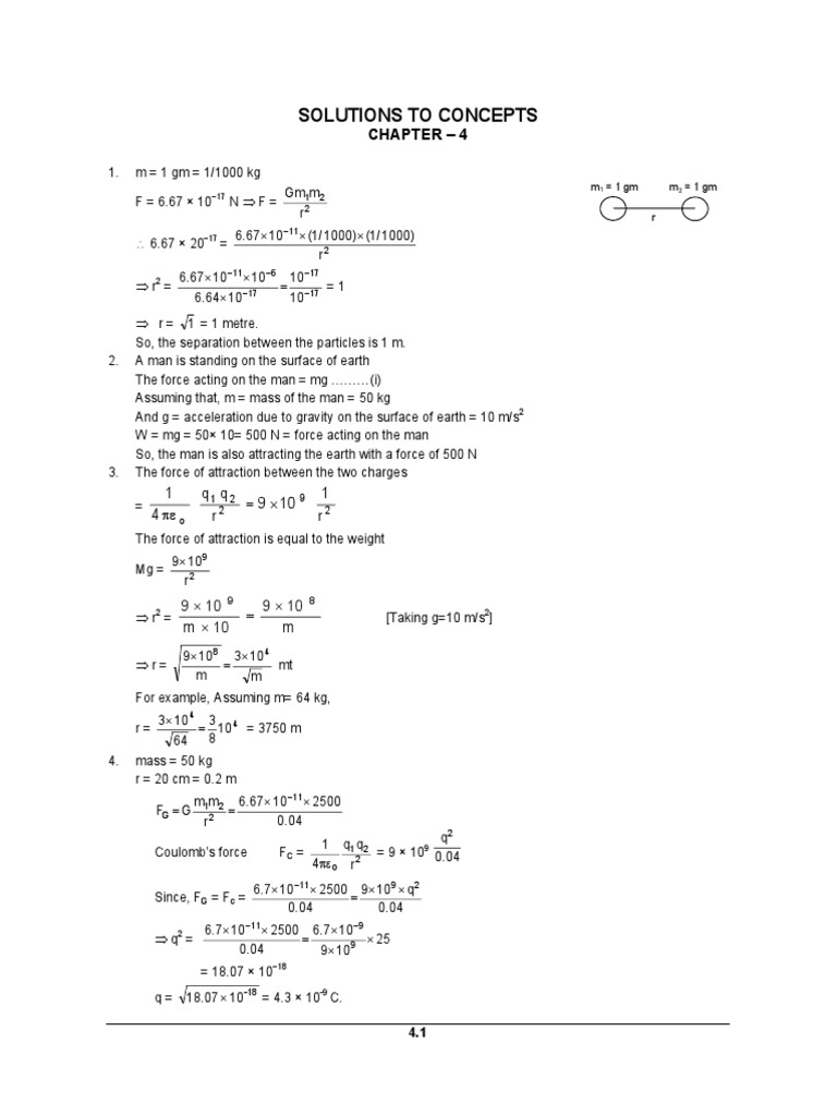 04.solutions To Concepts PDF | PDF | Metre | Force