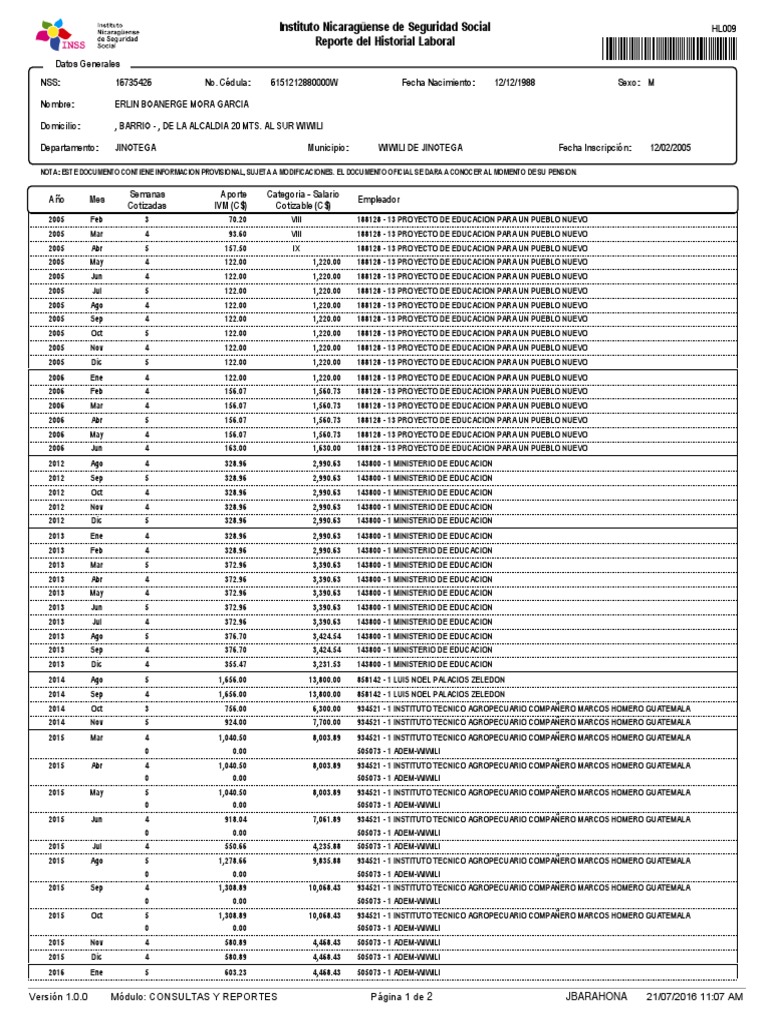 CONS029 - Constancia de Historial Laboral | PDF
