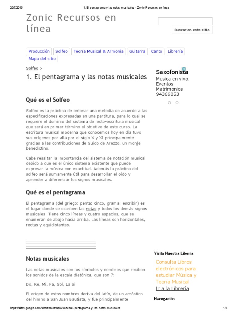 Pentagrama y Notas Musicales PDF | PDF | Clave | Notación musical