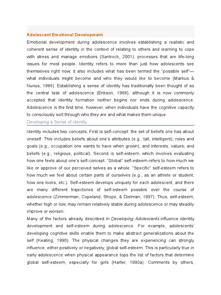 Adolescent Emotional Development Pdf Adolescence Homosexuality