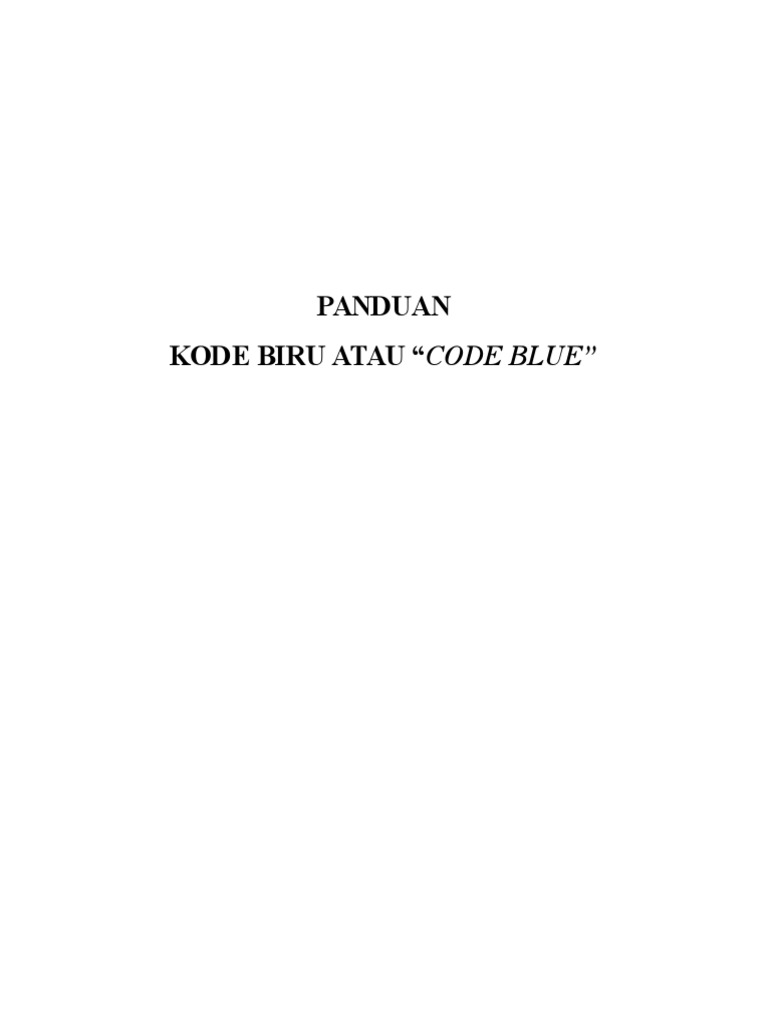 PANDUAN Code Blue | PDF
