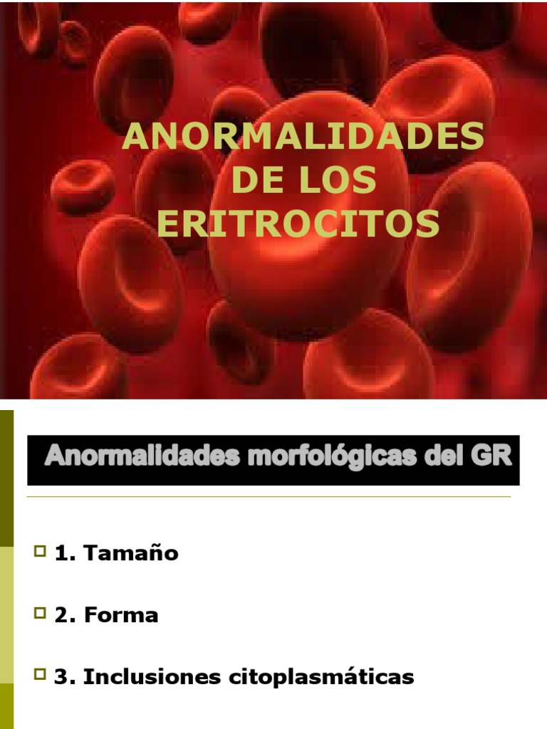 Anormalidades de Los Eritrocitos | PDF | Glóbulo rojo | Sangre