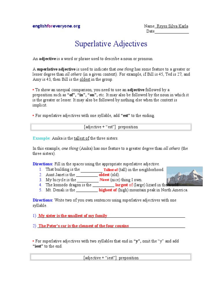 Superlative Adjectives | PDF | Adjective | Languages