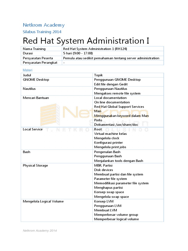 Silabus Red Hat PDF | PDF