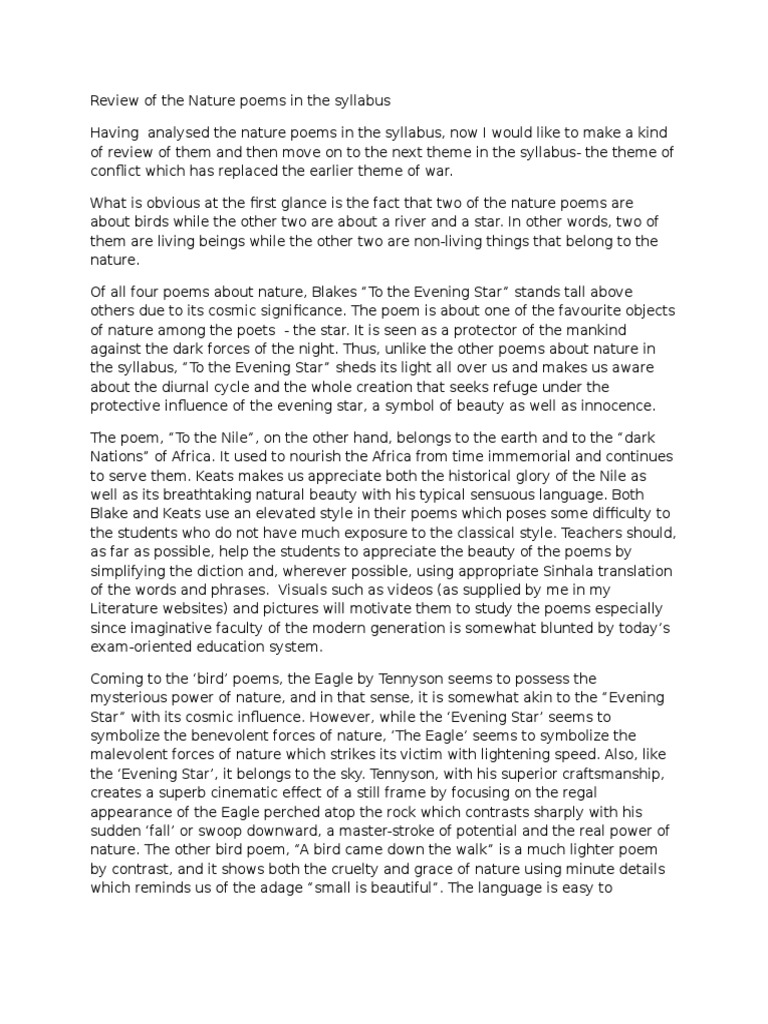 Review of The Nature Poems in The Syllabus | PDF