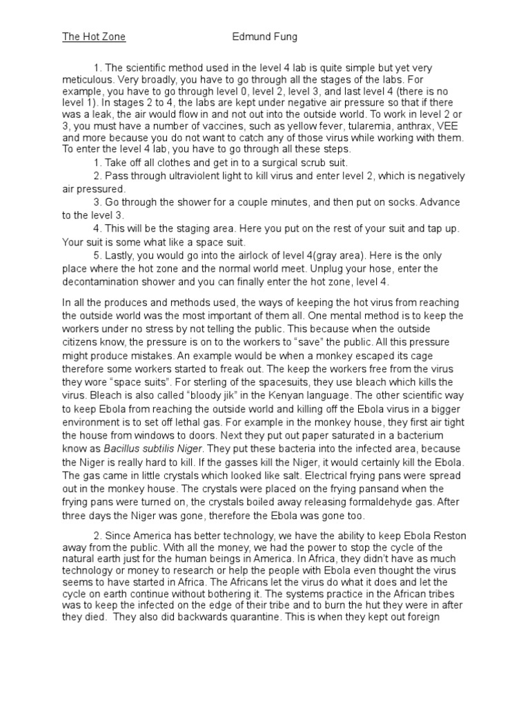 The Hot Zone | PDF | Ebola Virus Disease | Health Sciences