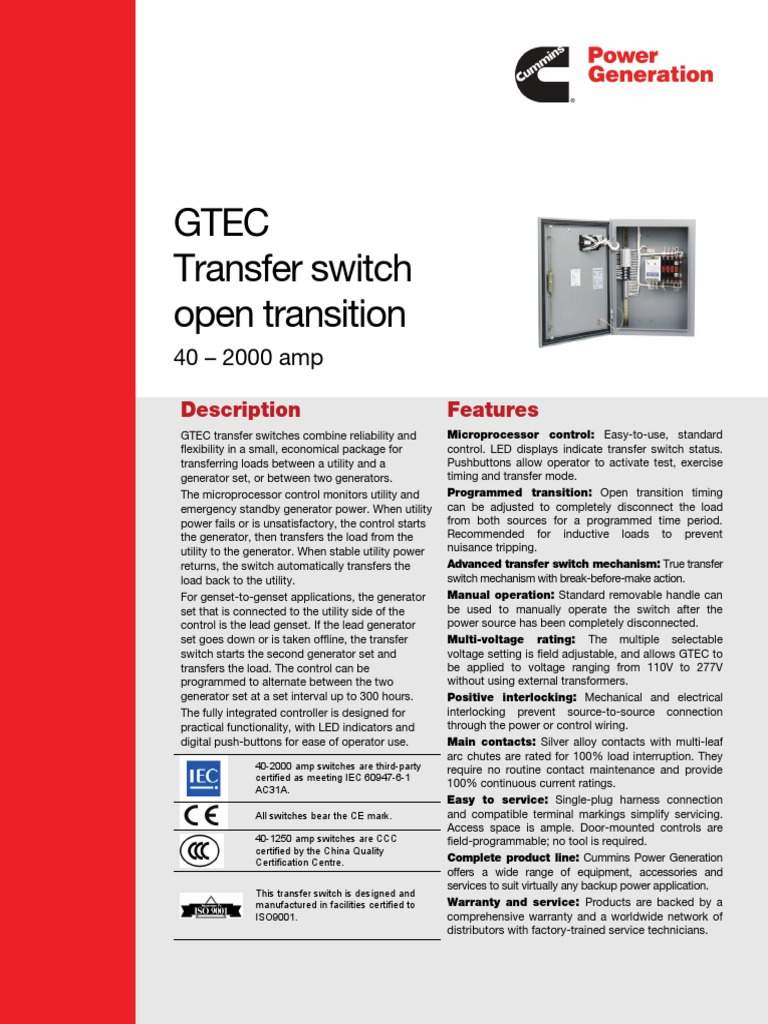 GTEC Especificaciones | Switch | Fuse (Electrical)