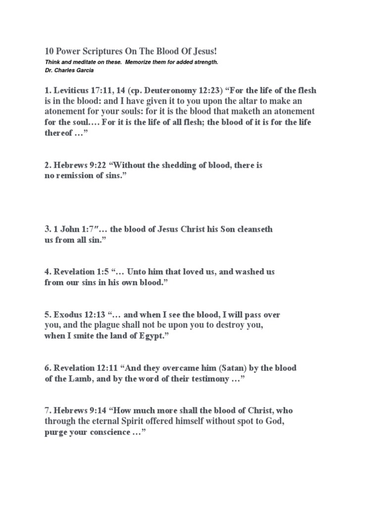 Power Scriptures on the Blood of Jesus | PDF
