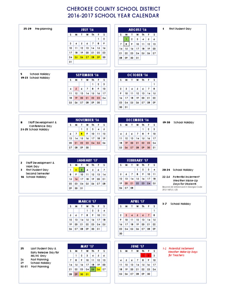 2016 17calendar | PDF