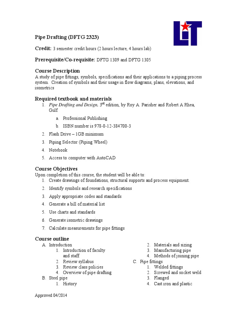 Pipe Drafting Training Schedules PDF | PDF