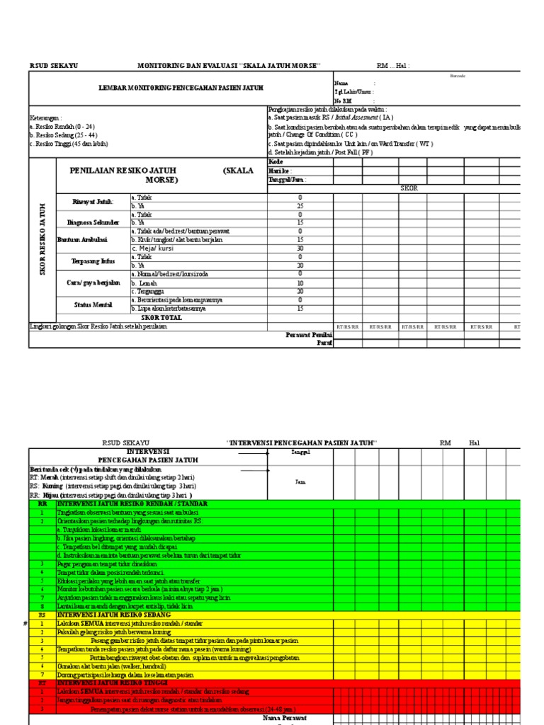 Form Skala Jatuh Morse | PDF