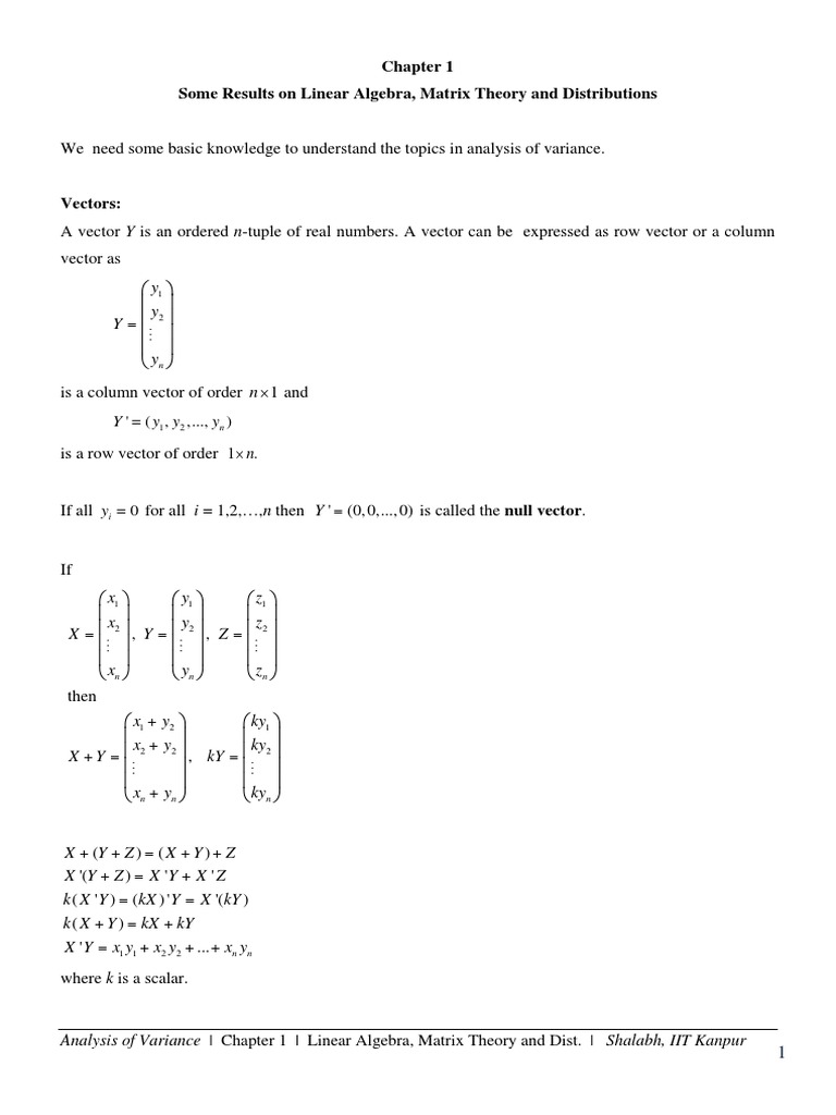Chapter1 Anova Matrix PDF | PDF | Degrees Of Freedom (Statistics ...