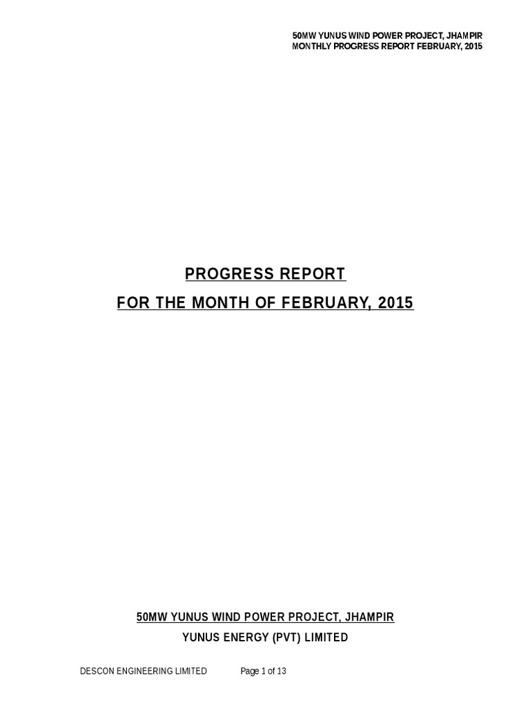 Monthly Progress Report | PDF | Business | Nature