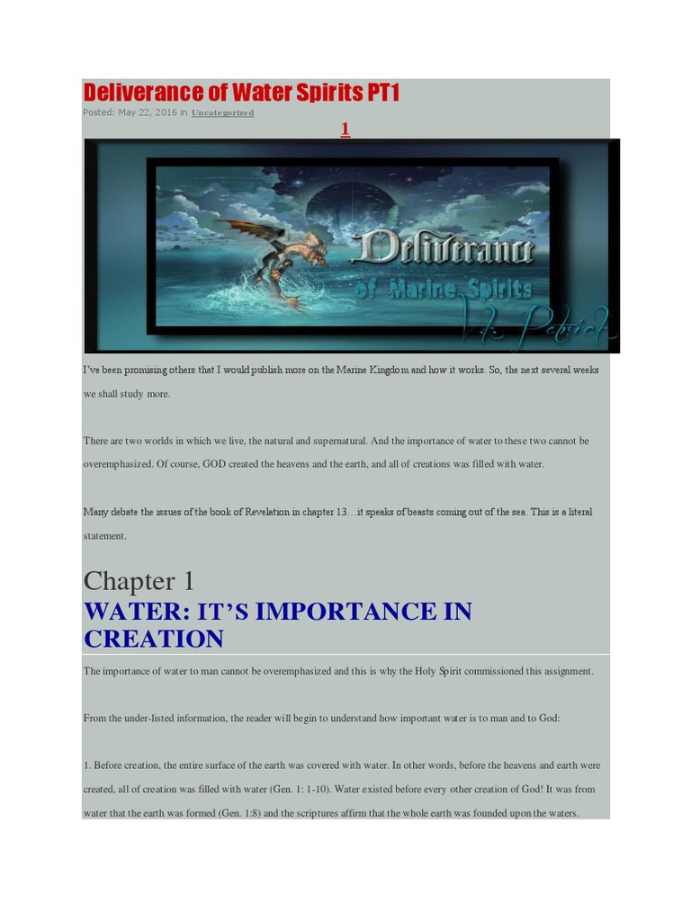 Deliverance of Water Spirits | PDF | Fallen Angels | Satan