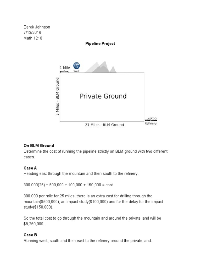 Pipeline Cost Analysis on BLM Land | PDF | Calculus | Teaching Mathematics