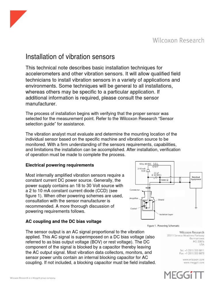 Vibration Sensor Installation Guide | PDF | Power Supply | Cable