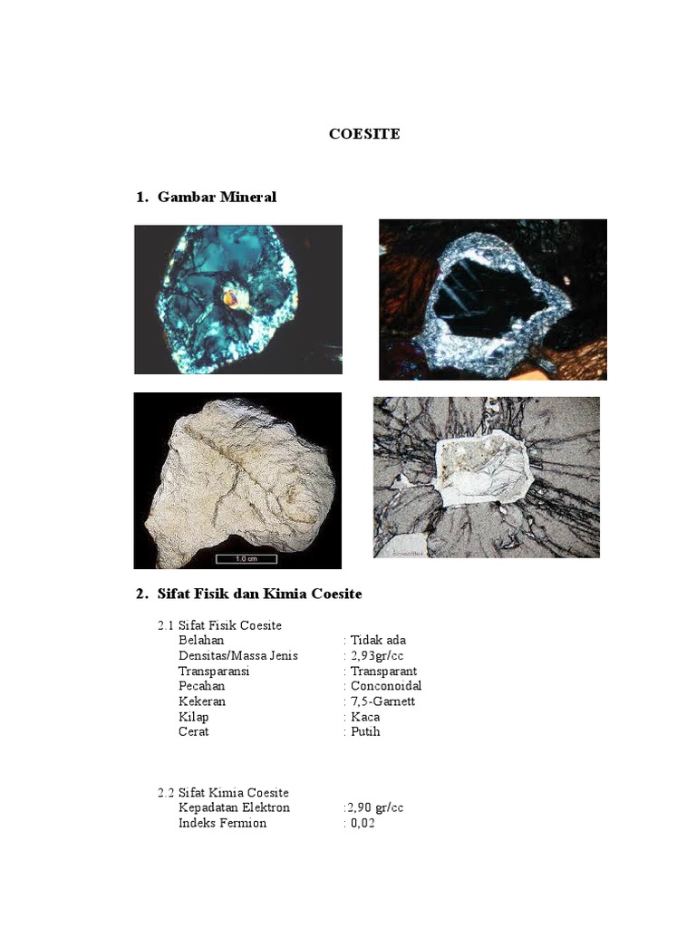 Sifat dan Pembentukan Coesite | PDF | Sains & Matematika
