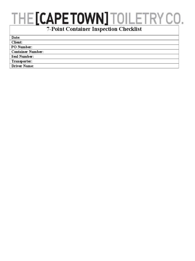 CTPAT 7-Point Container Inspection Checklist | PDF | Door | Building ...