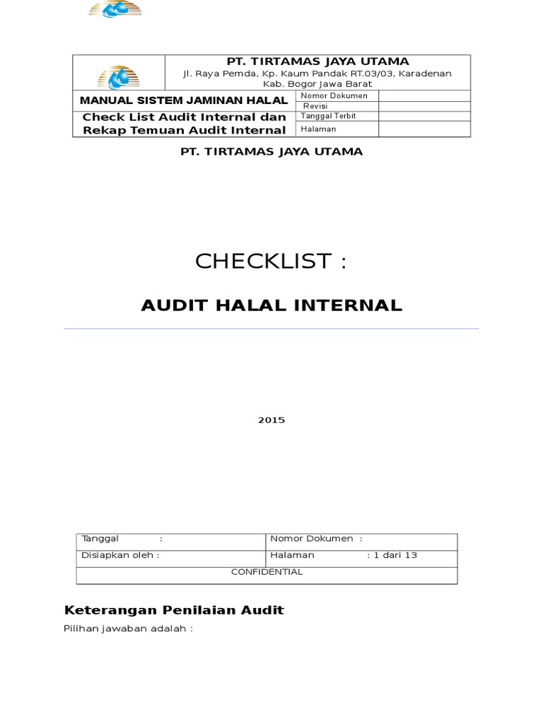 Check List Audit Internal Dan Rekap Temuan Hasil Audit Internal | PDF