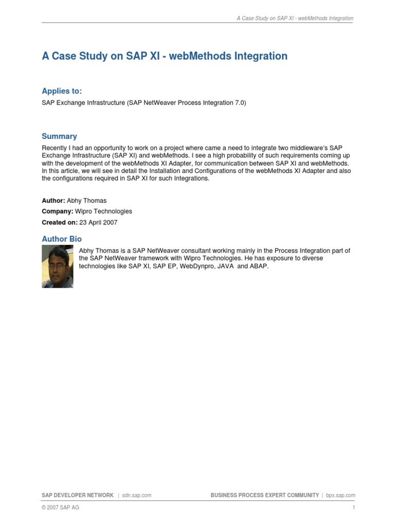 SAP Exchange Infrastructure - WebMethods Integration PDF | PDF