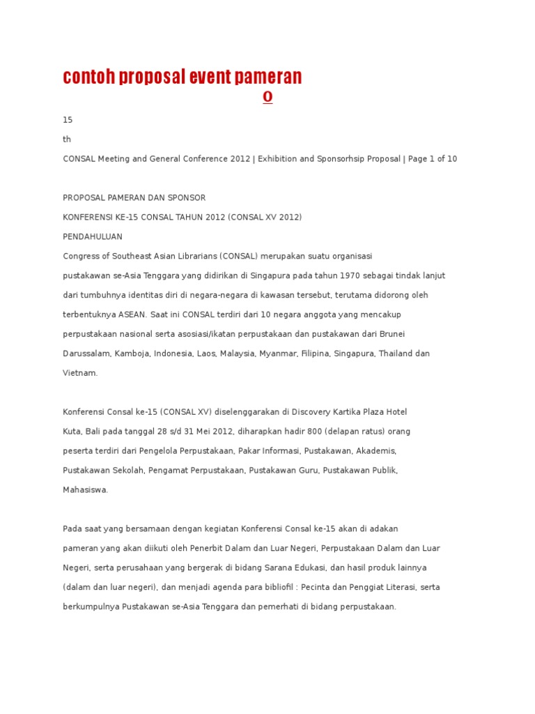 Contoh Proposal Event Pameran | PDF
