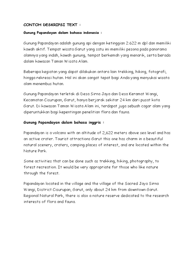 Contoh Deskripsi Text | PDF