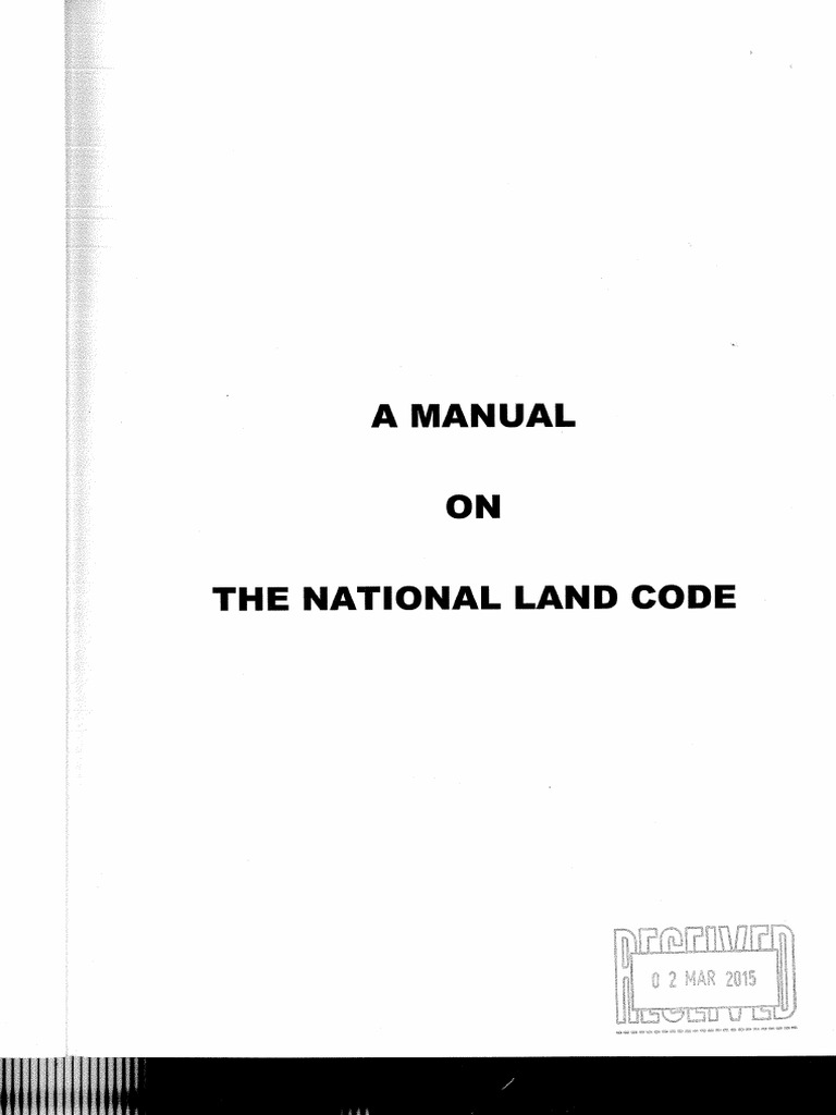 A Manual On The National Land Code | PDF