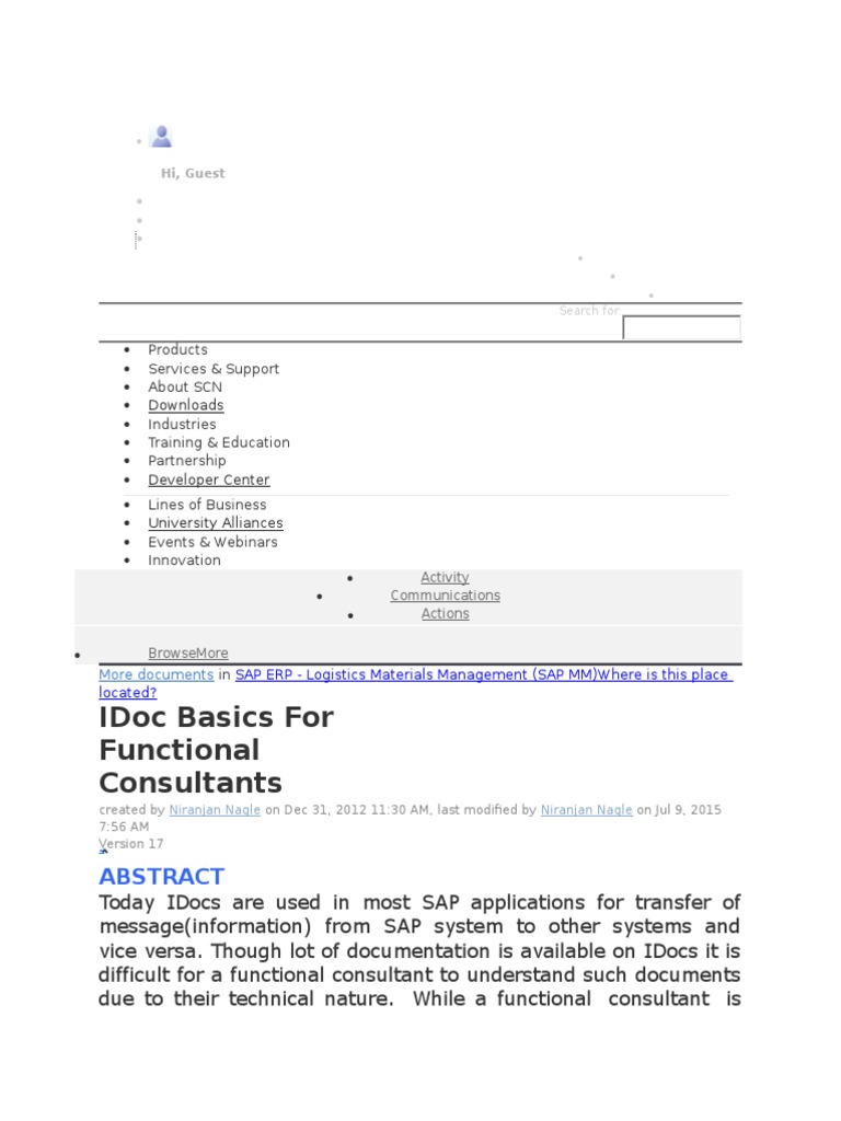 Idoc Sap MM | PDF | Electronic Data Interchange | Information Technology