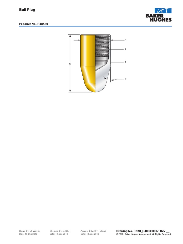 Bull Plug: Product No. H48530 | PDF