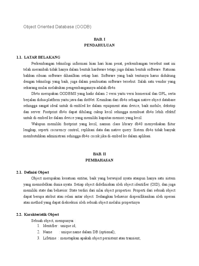 Object Oriented Database | PDF