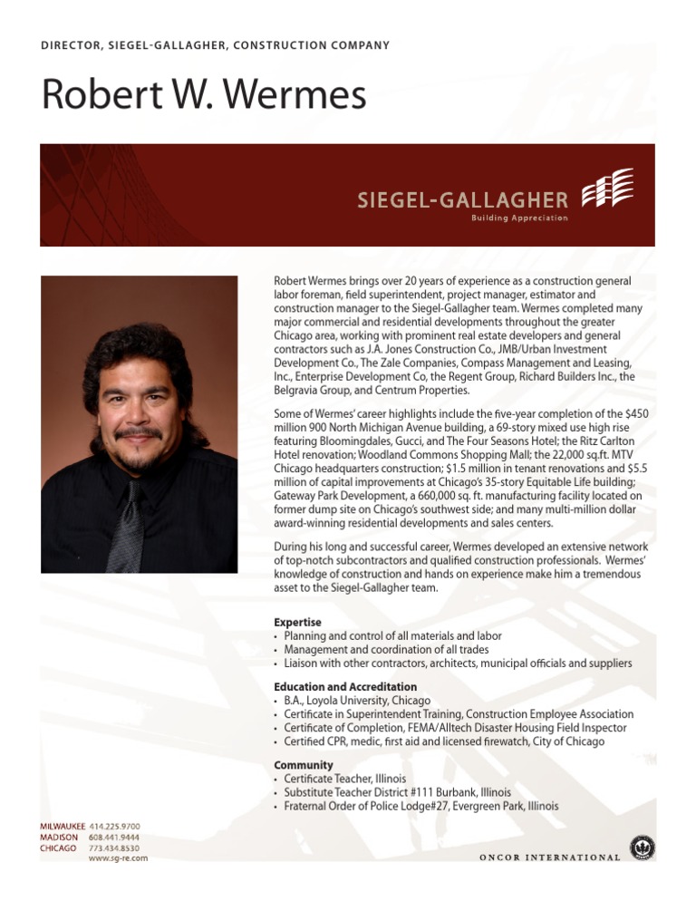 Bob Wermes | PDF | Chicago | Real Estate Law