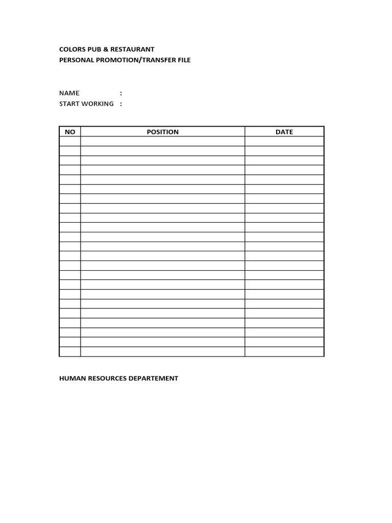 Format Transfer File Karyawan COLORS | PDF