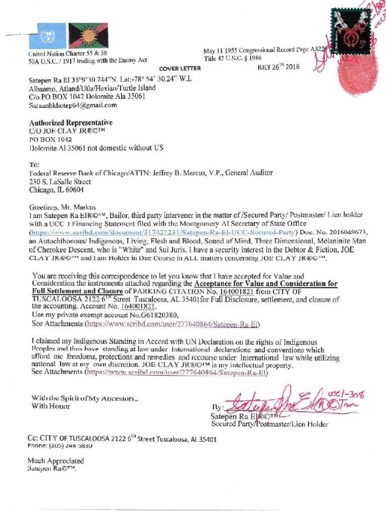 Acceptance For Value and Consideration ORWP | PDF