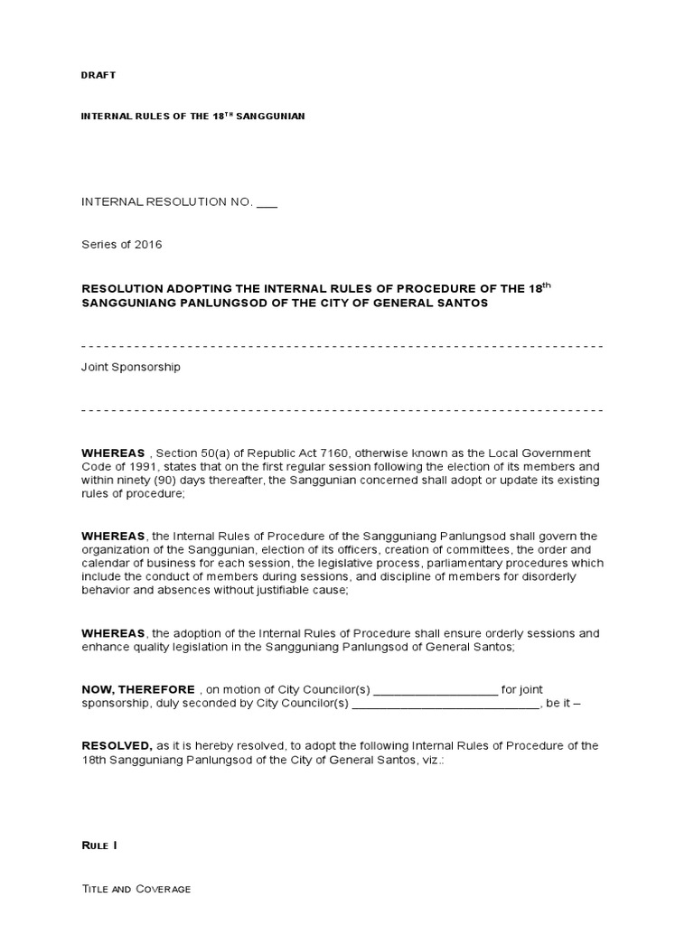 Internal Rules and Procedure | Download Free PDF | Quorum | Committee