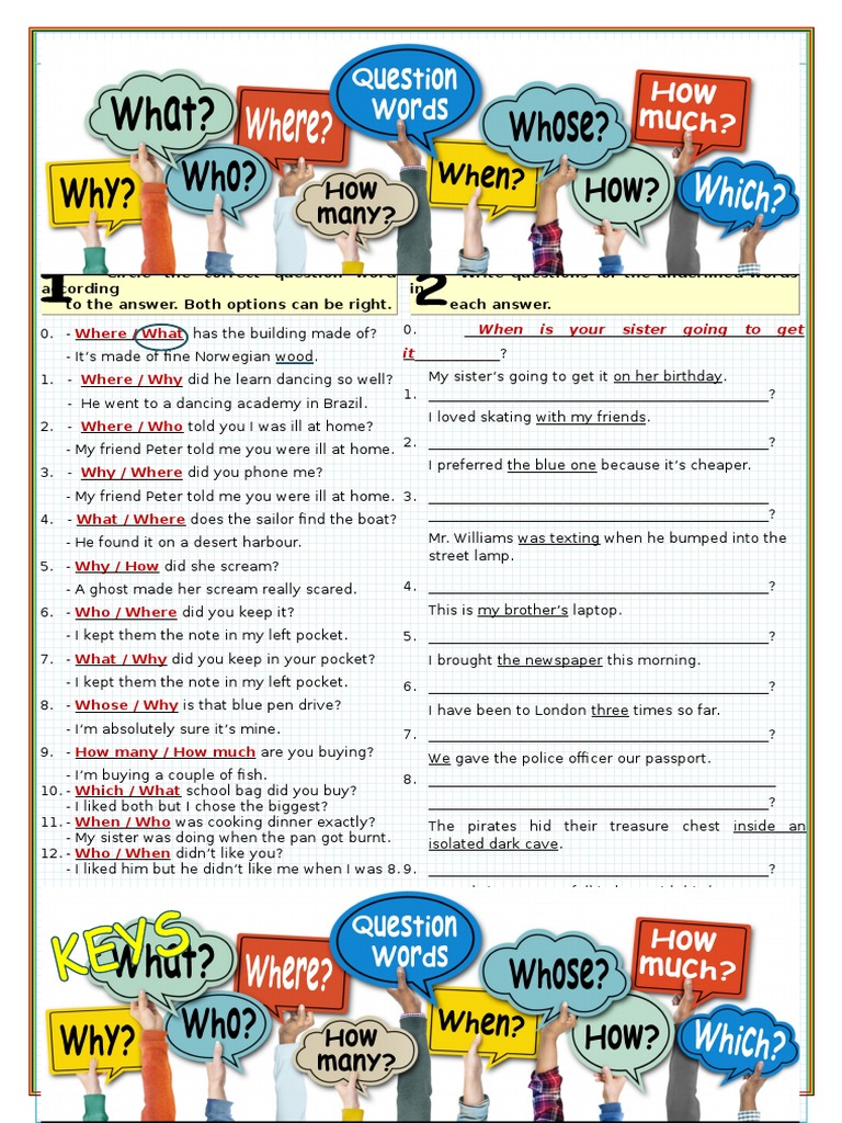 Question Words Questions Interrog | PDF | Leisure